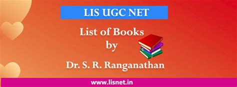 list of books by dr s r ranganathan lisnet