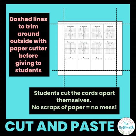 Quadratic Functions Domain And Range Cut And Paste Algebra 1