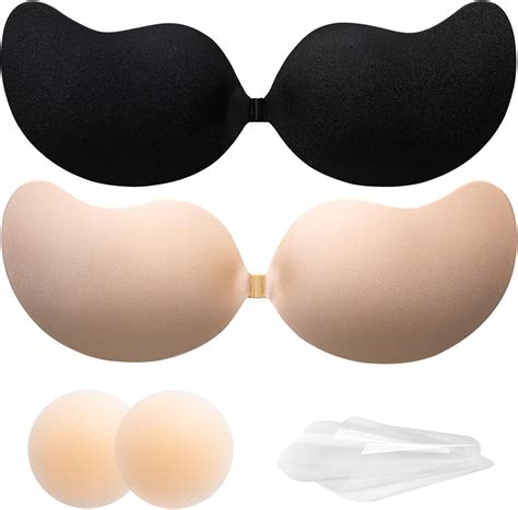 Adhesive Bra Sticky Bra 2 Pcs Strapless Bra Push Up Silicone