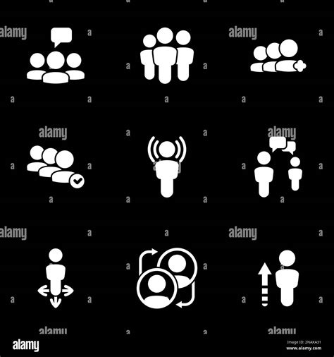 Set Of Simple Icons On A Theme Person Social Communication Communication Interaction Vector