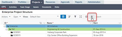 Eps Inactive Moving Tools In P6 Eppm Ten Six