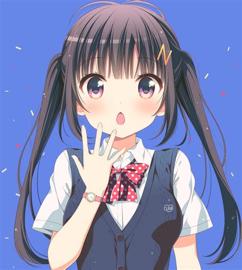 Safebooru 1girl Artist Request Black Hair Blue Background Hair