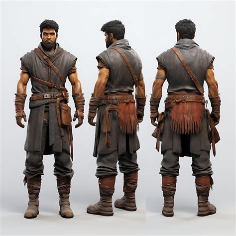 Premium Ai Image 3d Character Model Simple Minimalist Sheets With Turnaround Concepts Showing