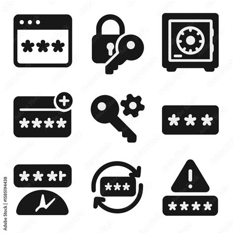 Password Icons Collection Solid Style Icons Of Password Management