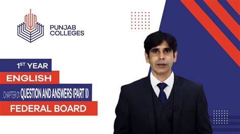 Pgc Lectures Inter Part 1 Federal Board English Chapter 01 Question