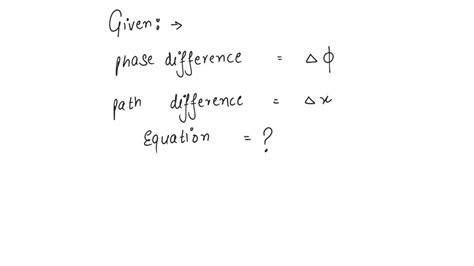 Solved The Relation Between Phase Difference And Path Difference Delta X Will Be Given By