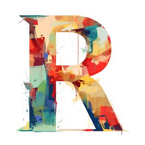 Premium Photo Colorful Postimpressionism Letter R On White Background