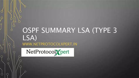 Ospf Summary Lsa Type 3 Lsa Pptx