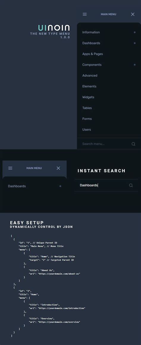 Uinoin Jquery New Type Json Menu Codemarket