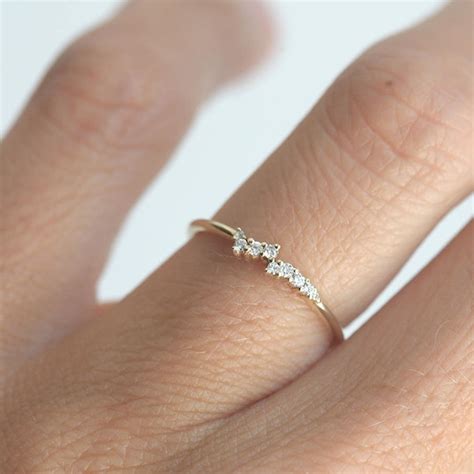 Tiny Diamond Ring Etsy
