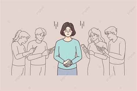 Woman In Crowd Using Smartphones Using New Separation Vector Using New Separation Png And