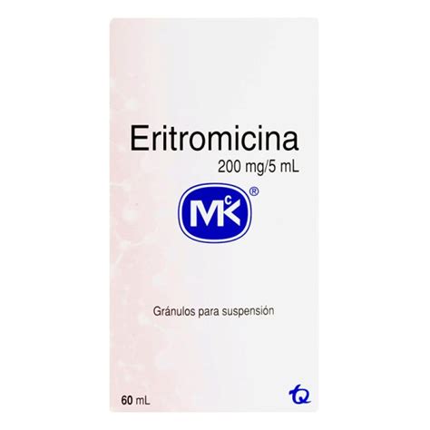 Eritromicina 200 Mg Suspension 60 Ml Mk Drogueria Sanigi