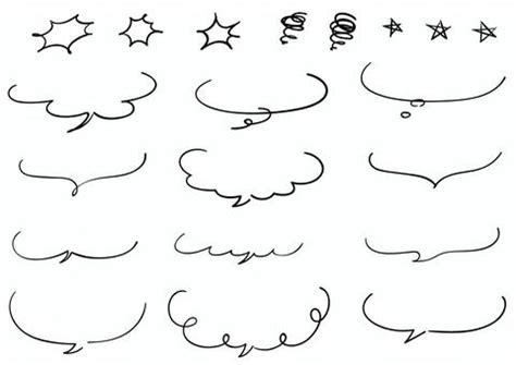 シンプルな手書き吹き出しセット01イラスト No 1605068／無料イラストフリー素材なら「イラストac」