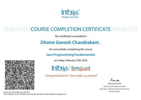 Ganesh Dhotre Linkedin‘de Connections Infosysspringboard Java Programming