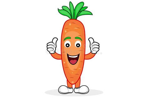 Cute Carrot Mascot Character Vector Illustration Stock Illustration