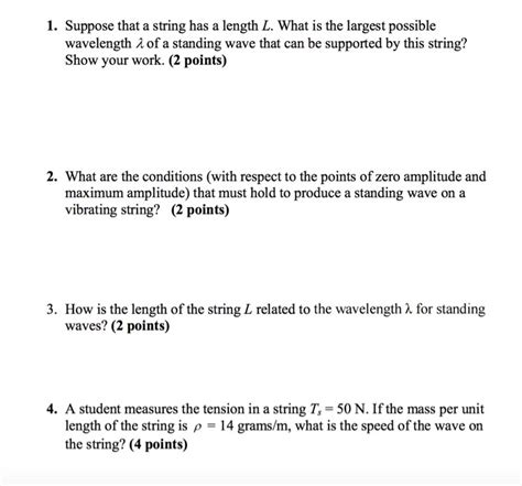 Solved Suppose That A String Has A Length L What Is The Chegg