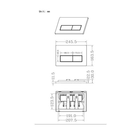 Serene Rectangle Push Button Flushplate Black Shower Trays UK