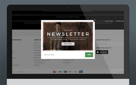 Visualsoft Ecommerce Platform Email Newsletter Pop Up Feature