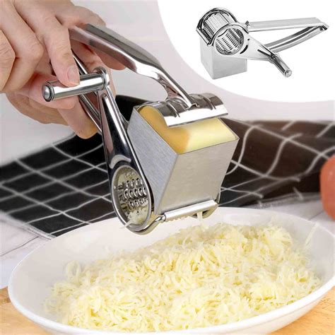 Ufehgfjh Stainless Steel Hand Rotating Grater Easily Use Hand Crank Rotary Shredder Grinder Or
