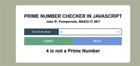 Prime Number Checker In Javascript Free Computer Programming Source