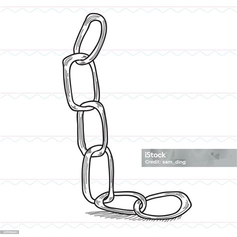 Sketsa Rantai Produk Logam Ilustrasi Stok Unduh Gambar Sekarang Bayang Bayang Efek Cahaya