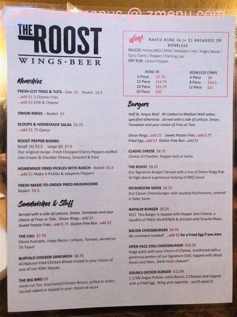 Online Menu Of The Roost Restaurant Van Alstyne Texas 75495 Zmenu