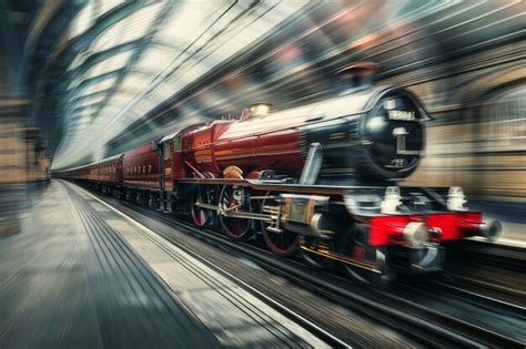 The Speedy Train Speed On Railway Premium Ai Generated Image