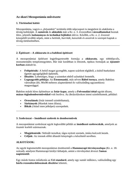 Az Ókori Mezopotámia Művészete Pdf