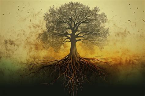 Premium Ai Image Tree Of Life Concept Showing Roots Tree Illustration Ai