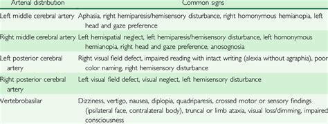 Common Ischemic Stroke Syndromes Download Scientific Diagram