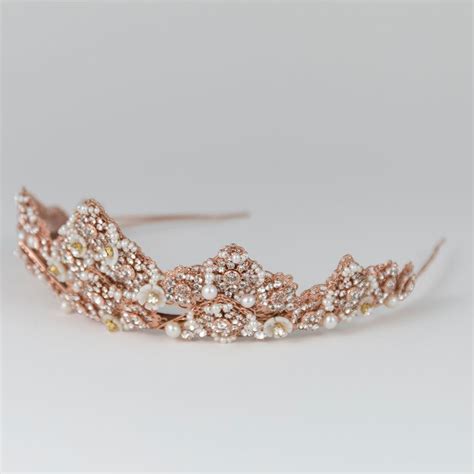 Clementine Rose Gold Bridal Tiara Gold Bridal Tiaras Rose Gold Jewel