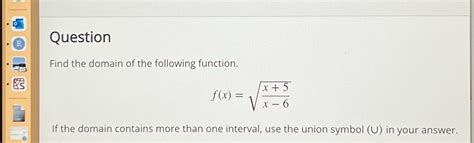 Solved Questionfind The Domain Of The Following