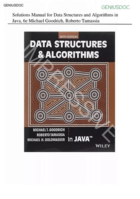 Test Bank And Solution Manual For Data Structures And Algorithms In