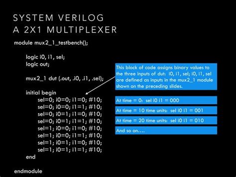 system verilog tutorial 2x1 multiplexer