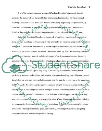 Charlotte Danielsons Framework Of Teaching Research Paper