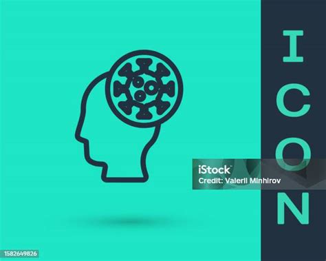 검은 선 인간과 바이러스 아이콘은 녹색 배경에 분리되어 있습니다 코로나 바이러스 2019ncov 박테리아와 세균 세포암 미생물