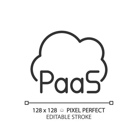 Paas Cloud Computing Pixel Perfect Linear Icon Online Database As Platform Information Storage