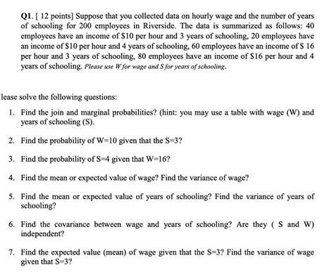 solved q1 [ 12 points] suppose that you collected data on
