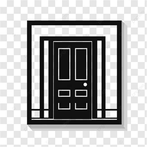 Black Icon Of An Open Door Vector A Simplistic Black Icon Of Interior