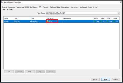administrator getting a pop up message warning ivr script contains