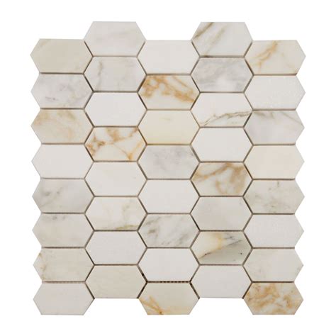 Elysium Tiles Montage Calacatta Gold Honed 125 X 1325 Marble Mosai