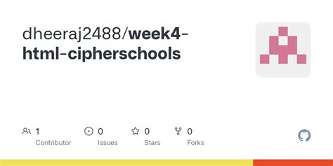 Github Dheeraj2488week4 Html Cipherschools