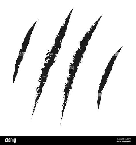 Cartoon Claw Scratches Grunge Animal Scratch Marks Graphic Stock Vector