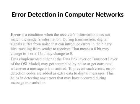 Error Detection And Correction Ppt