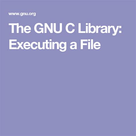 The Gnu C Library Executing A File Gnu Server Library