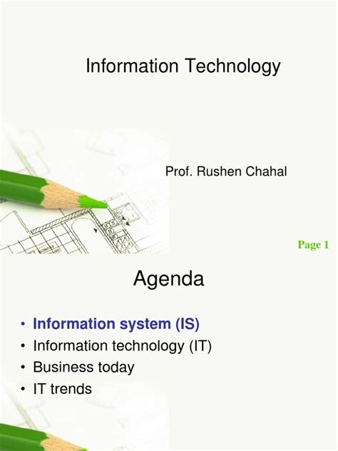 Information Technology Prof Rushen Chahal Pdf Information System