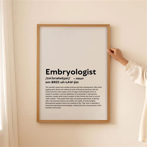 Funny Embryologist Definition Print Wall Art Poster Embryologist T