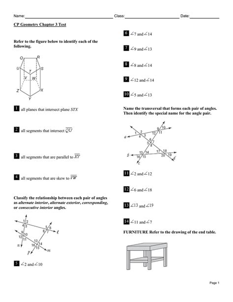 Cp Geometry Chapter 3 Test