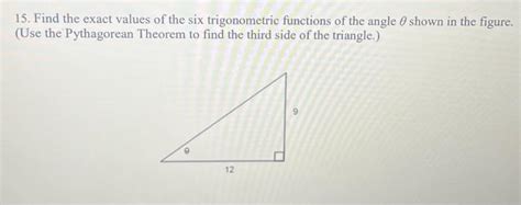 Solved Find The Exact Values Of The Six Trigonometric Chegg Com
