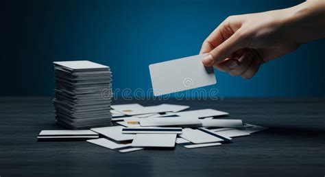 Selecting A Card From A Stack A Hand Picks A Single Blank Card From A